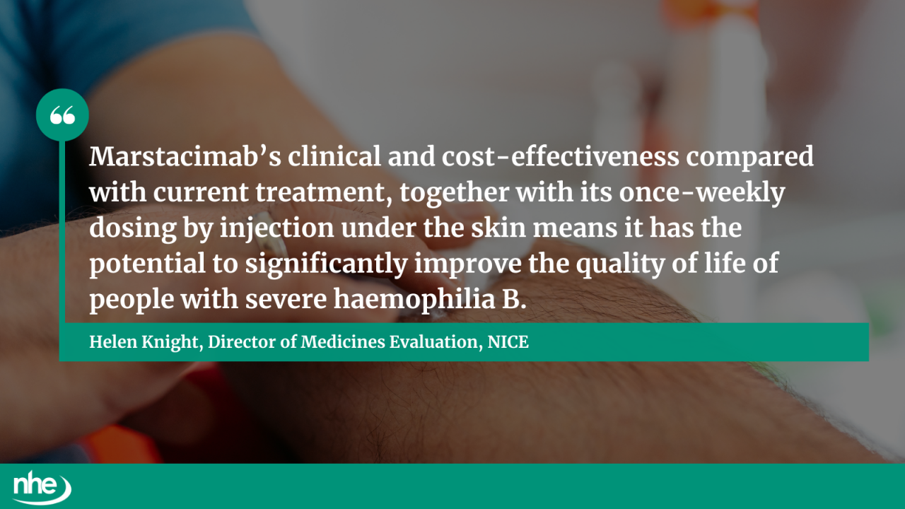 First subcutaneous treatment for severe Haemophilia B recommended | UK Healthcare News